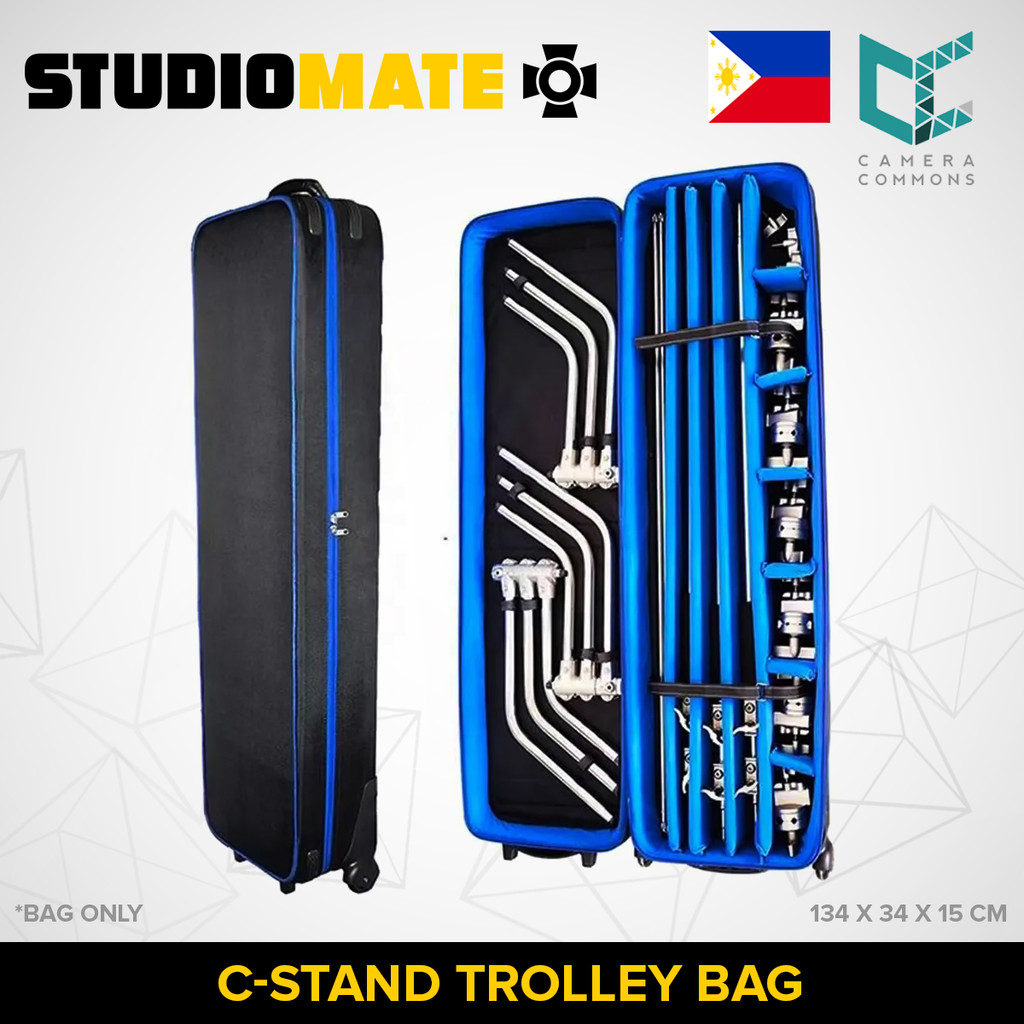 STUDIOMATE C-Stand Trolley Bag with wheels Carrying Case for Light Stands Studio Equipment ...