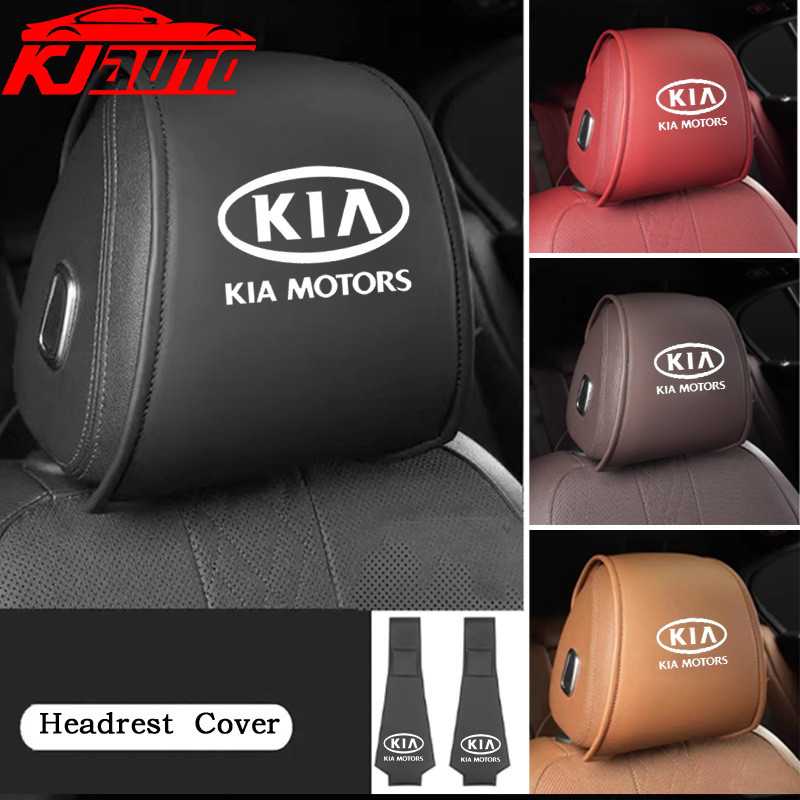 1/2pcs KIA Motor Leather Car Seat Headrest Protective Cover Interior ...