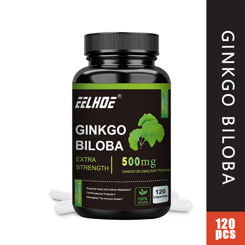 EELHOE Ginkgo Biloba Capsules 500Mg Helps Brain Alertness, Improves ...