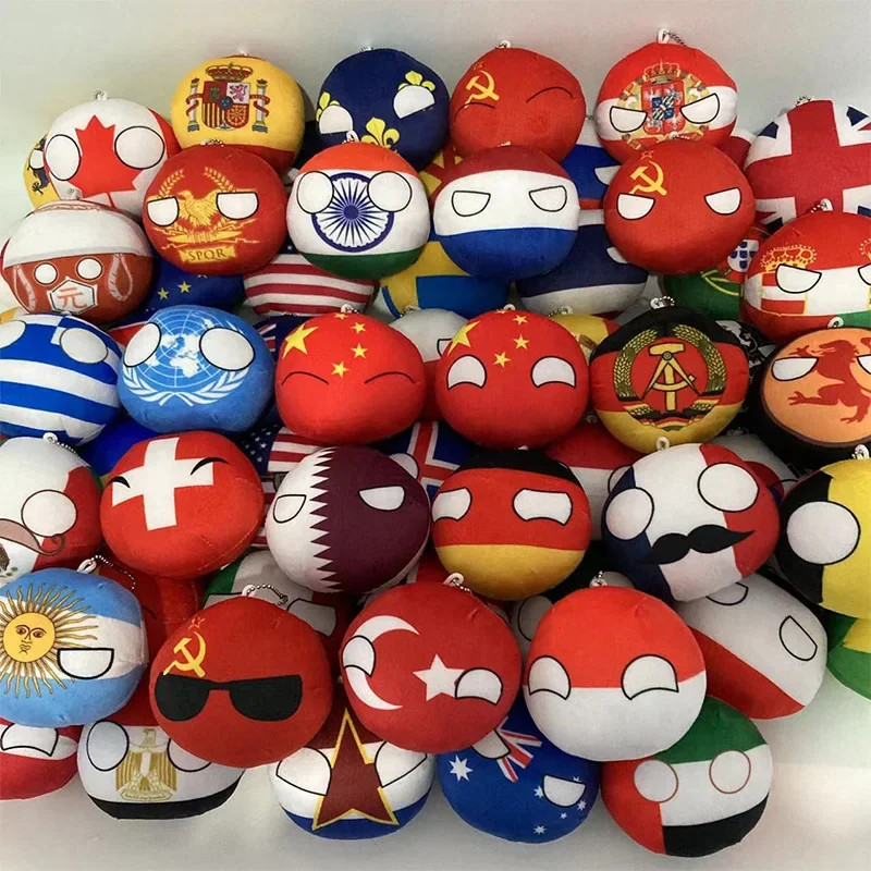 JAMXUN 10cm 68 Styles Country Ball Plush Toy Polandball Pendant Country ...