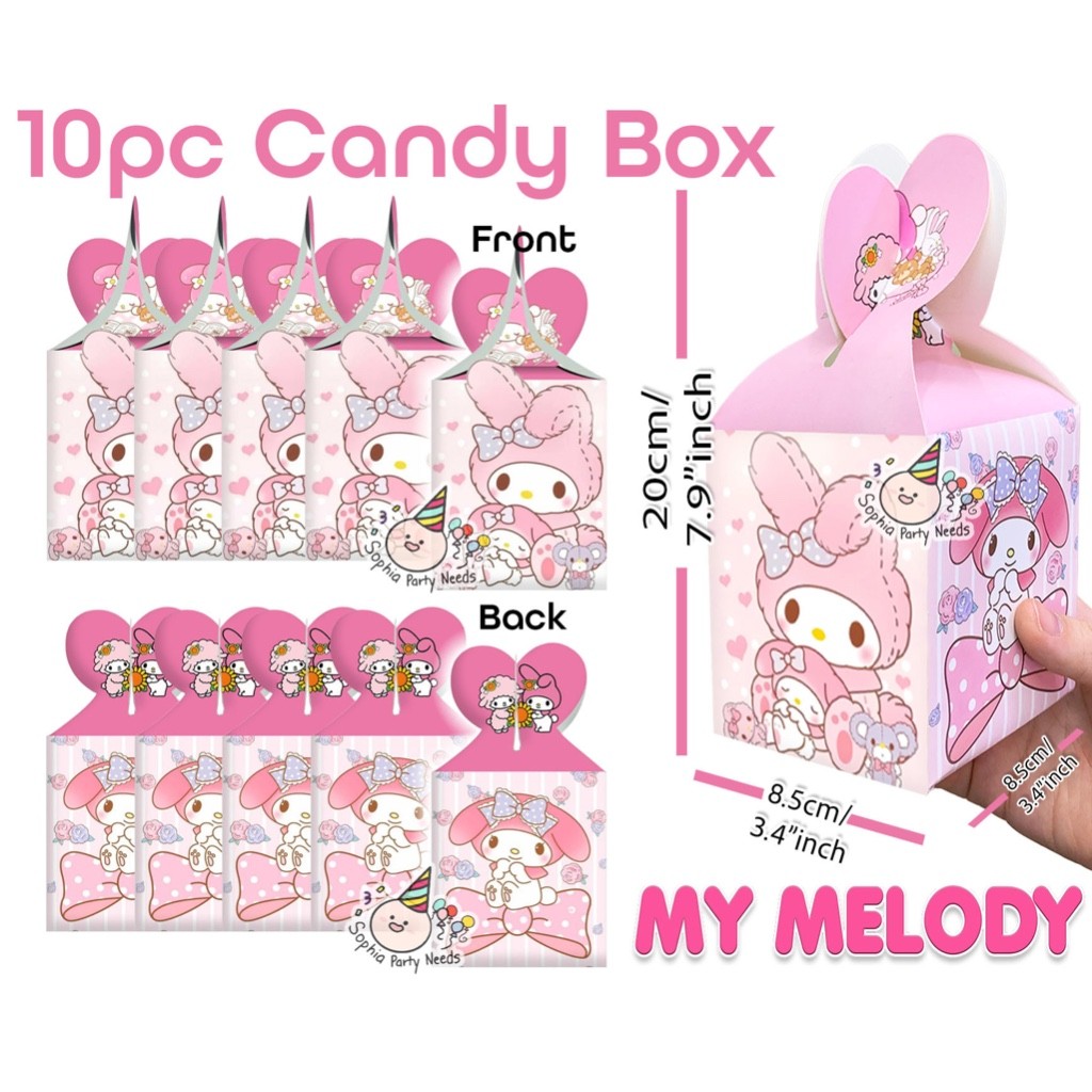 10pc My Melody Candy Box Pink Paper Gift Bag Box | Shopee Philippines