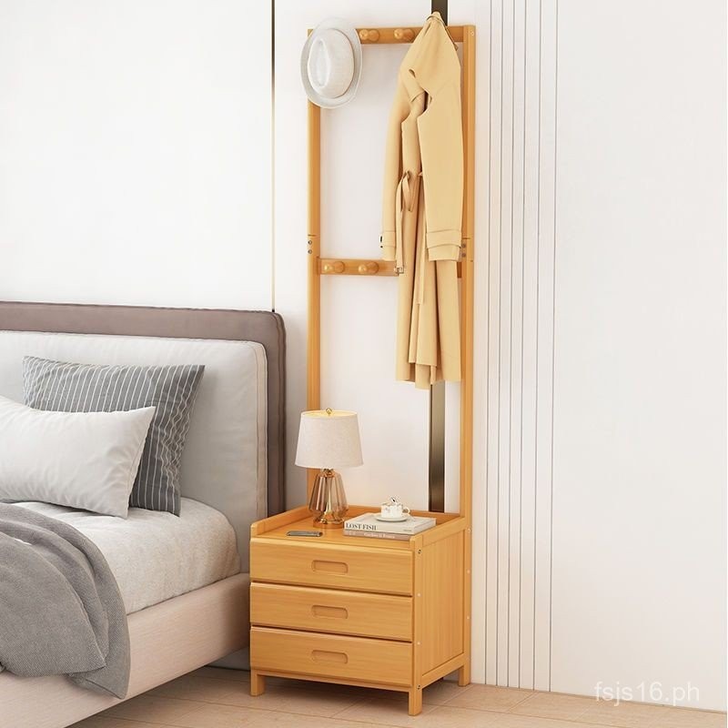 Bedside Cabinet with Integrated Clothes Rack, Simple Modern Storage ...