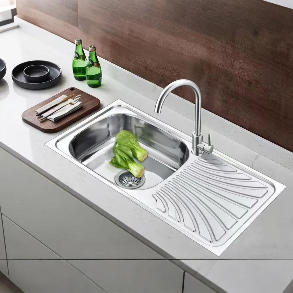 Kitchen Sink Stainless Steel Embossed Large single Slot Vegetable ...