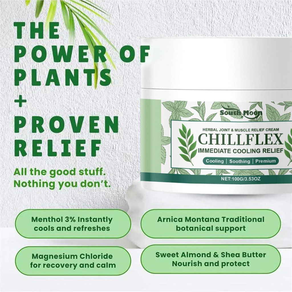 Chillflex Instant Cooling Re-lief Cream Non-Greasy Joint Soothing Cream ...