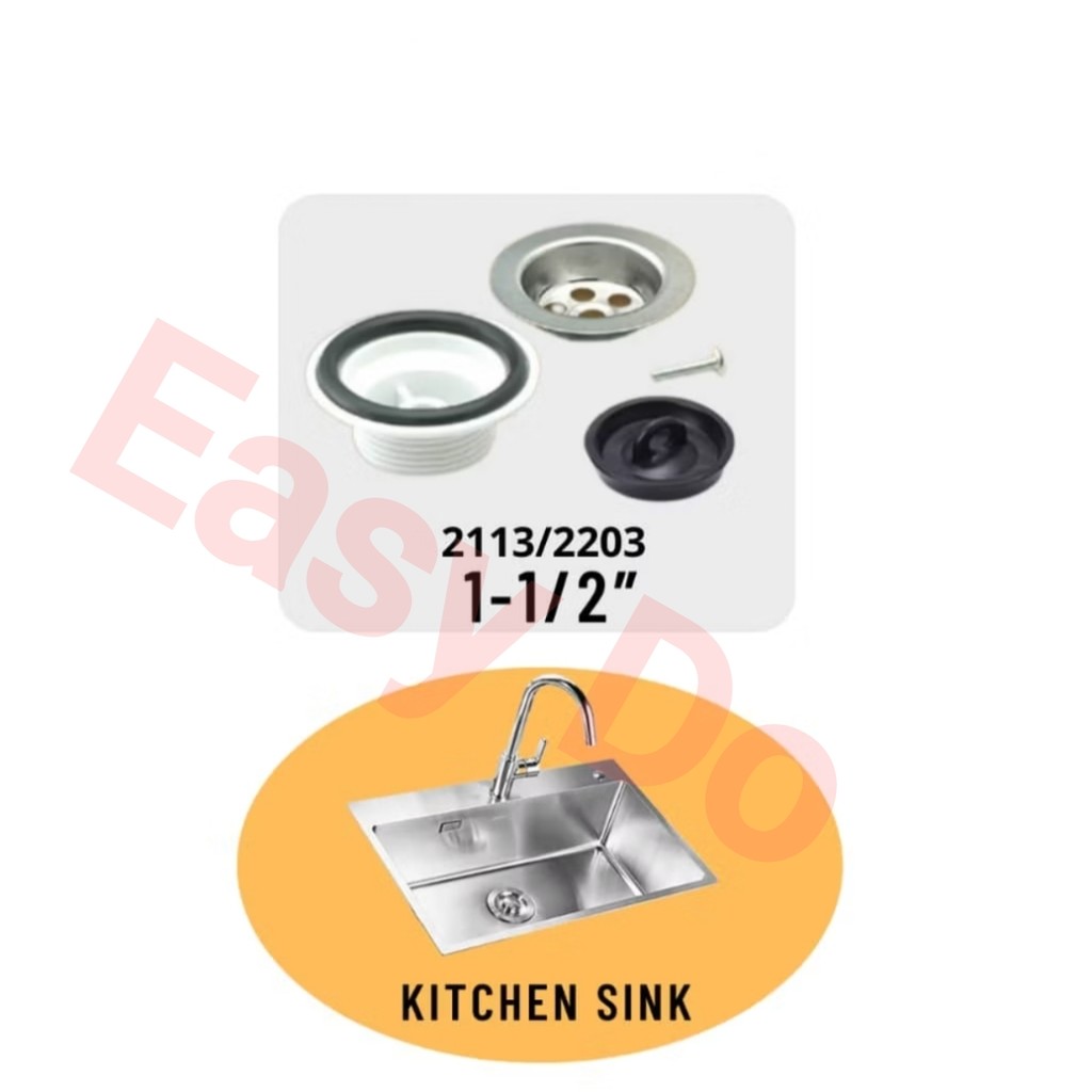 1-1/2" (40mm) Waste Kitchen Sink / Penapis singki cuci mangkuk | Shopee ...