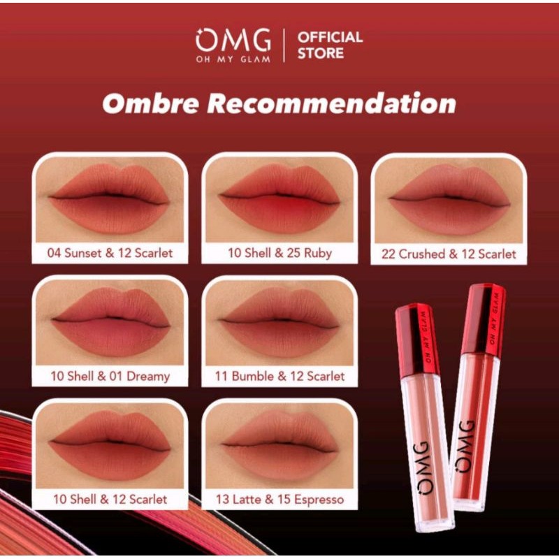 OMG Oh My Glam Ombre Package (content 2) Mattelast Lip Cream lipstick 2 ...