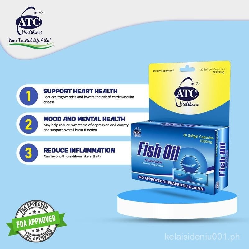 ATC Healthcare Fish Oil 1000mg x 30 Softgel Capsules FDA Approved ...