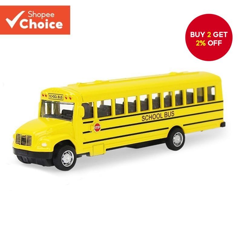 Pull Back School Bus Toy - Alloy Diecast Simulation Vehicle Model ...