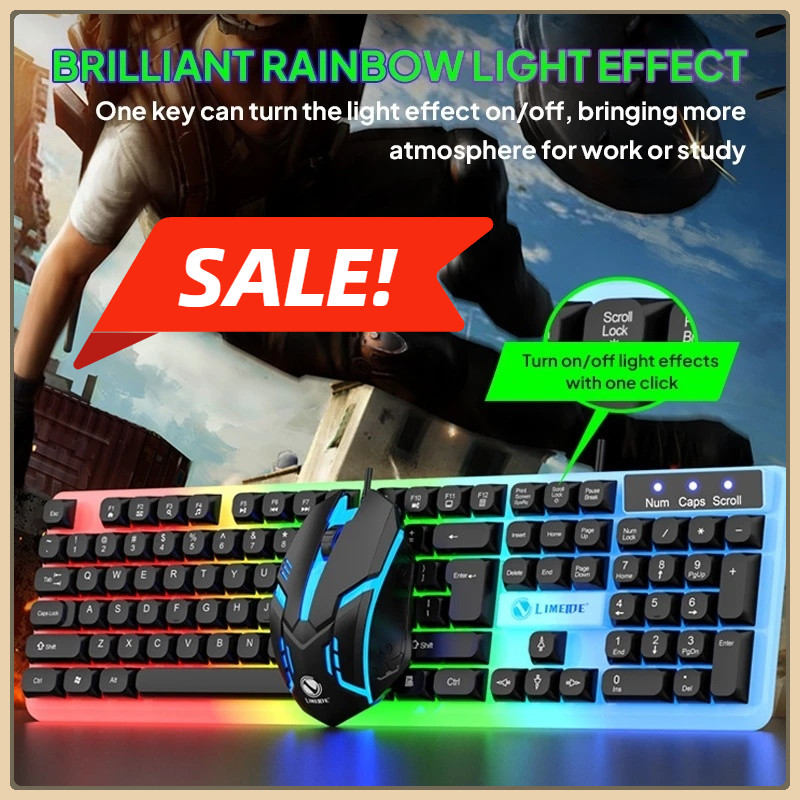 NEW LED Keyboard Mouse Set Wired Gaming Keyboard Backlight Mechanical ...