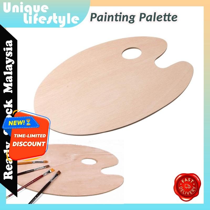 Paint Hole Wood Art Tray Palette for Artists - Flat Palette for Mixing ...