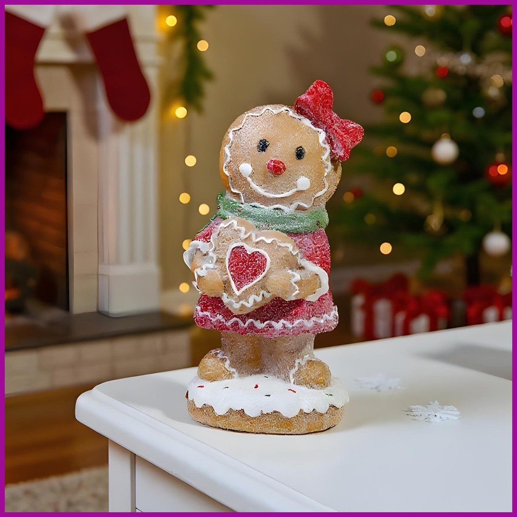 Gingerbread Statues Christmas Decor Statue Resin Gingerbread Man Shape ...