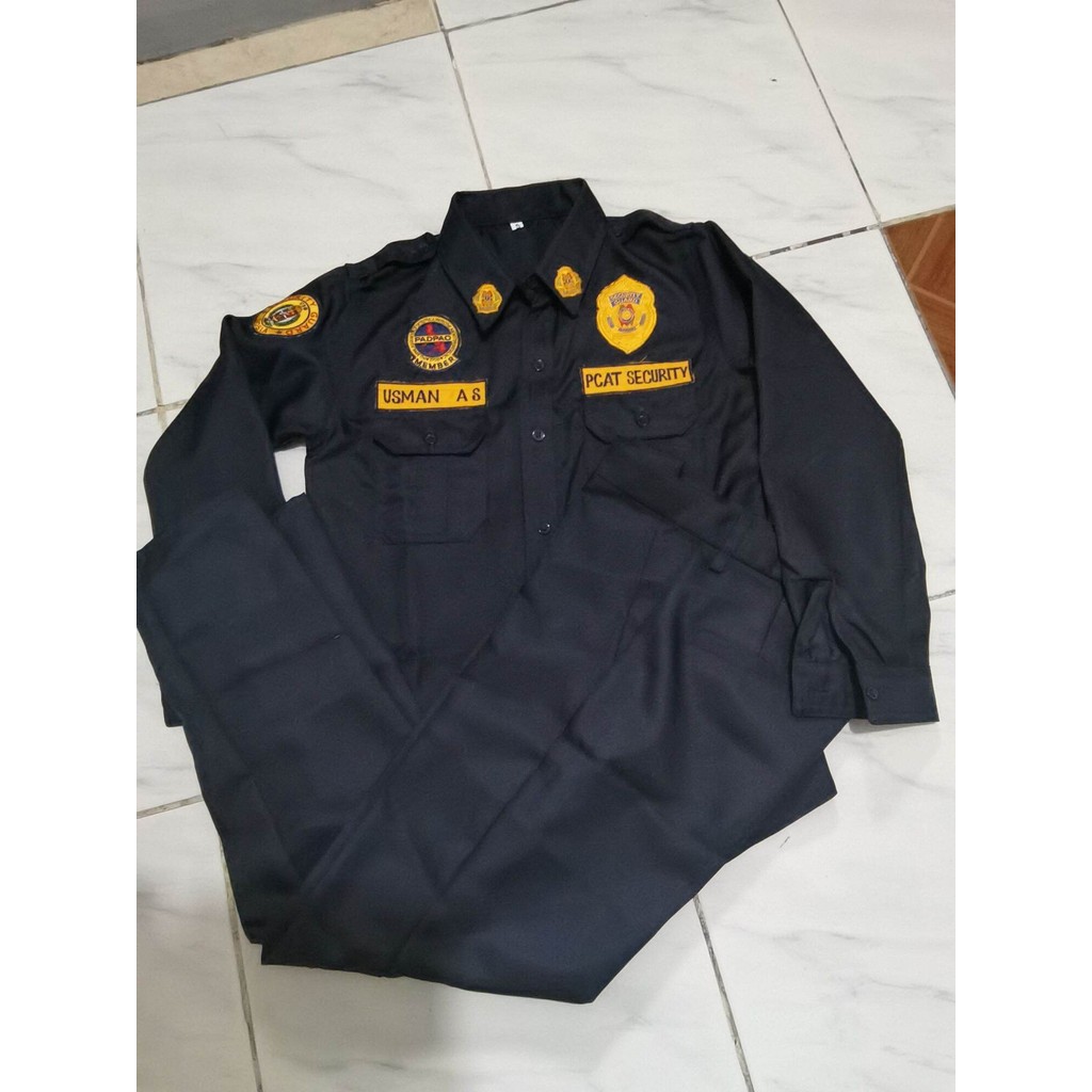 SECURITY GUARD SET UNIFORM W/PATCHES(SOSIA, PADPAO, NAME, AGENCY NAME ...
