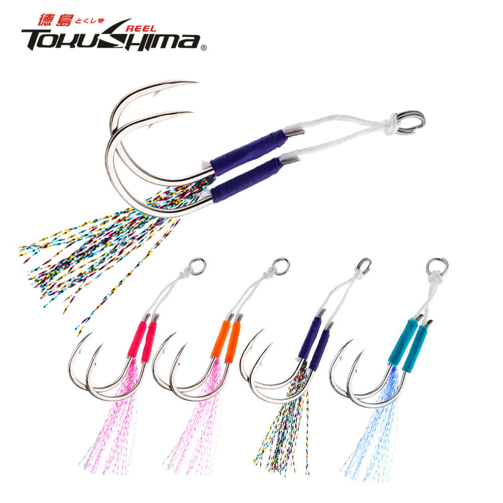 1PC Double Assist Fishing Hooks 10#-20# | High Carbon Steel Saltwater ...