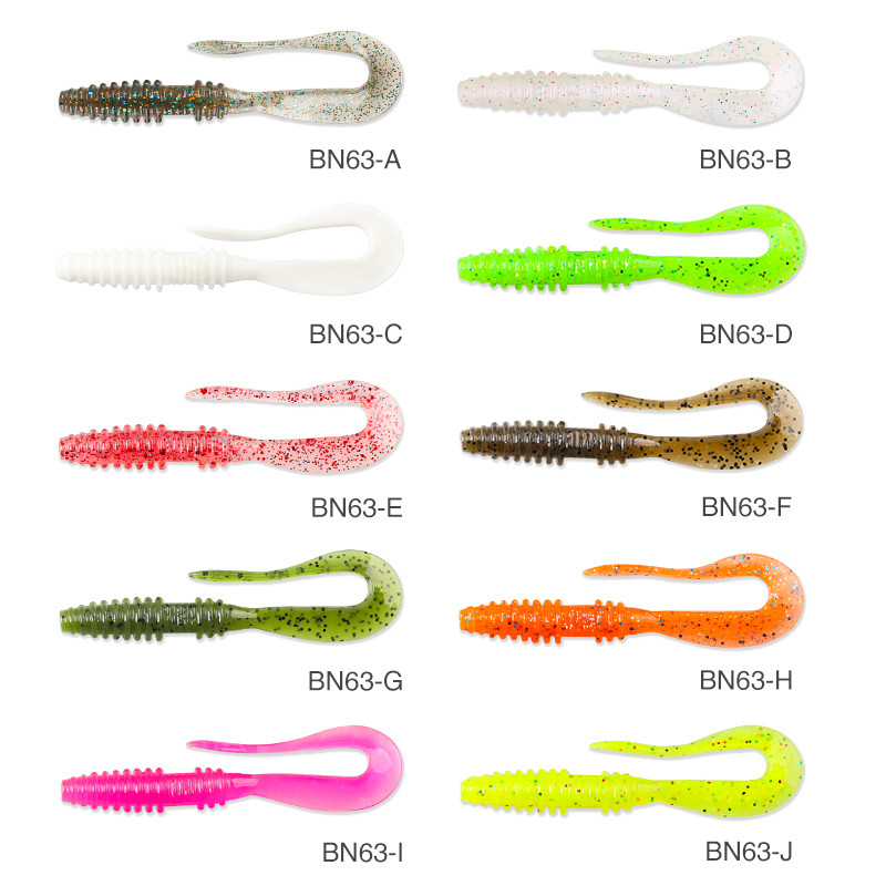 Fishing House Crazy Dance Curly Tail Soft Bait 63mm0.7g Single-Tailed ...