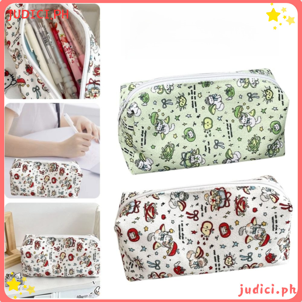 JUDICI Pen Bag, Large Capacity Canvas Pencil , Portable Cute Kitten ...