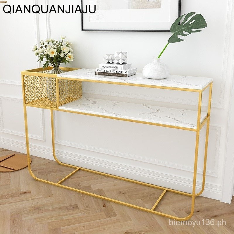 Console table Nordic porch table against wall marble bar side table ...