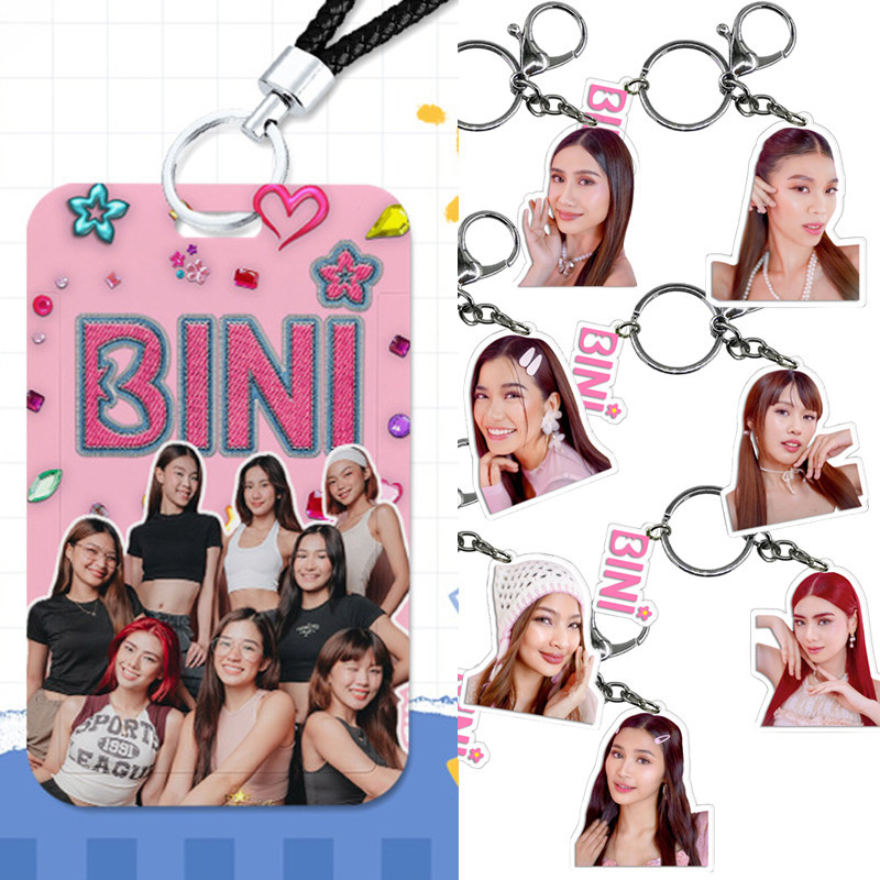 ID Card Sleeve Bini Lanyards Card HOLDER Keychain Bini Idol Id Card ...