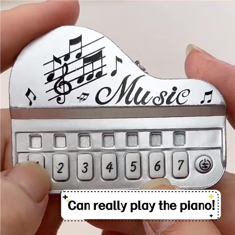 Portable Musical Instrument Toy Piano Keychain Mini Electronic Keyboard ...