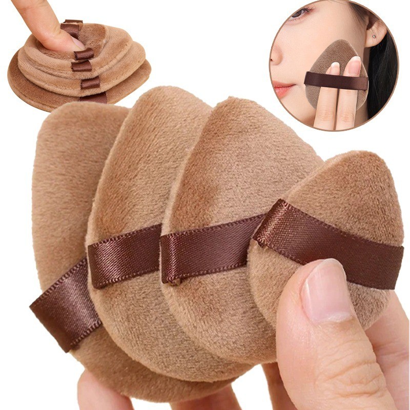 Professional Velvet Powder Puffs/Brown Water Drop Makeup Puff/4Sizes ...