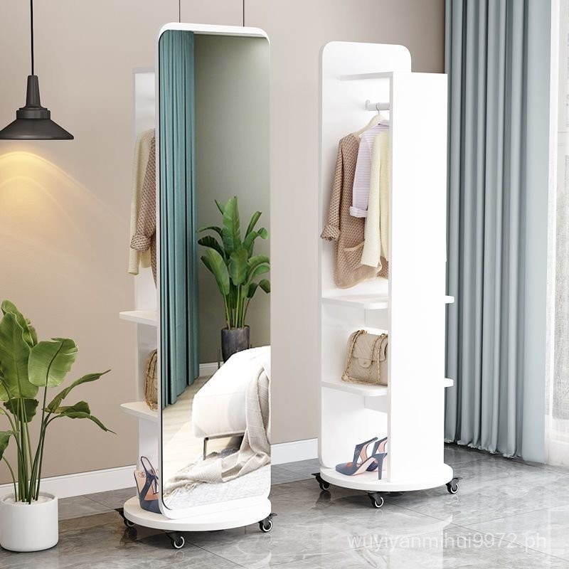 Dressing Mirror Full Body Floor Mirror Household Hangers Integrated ...