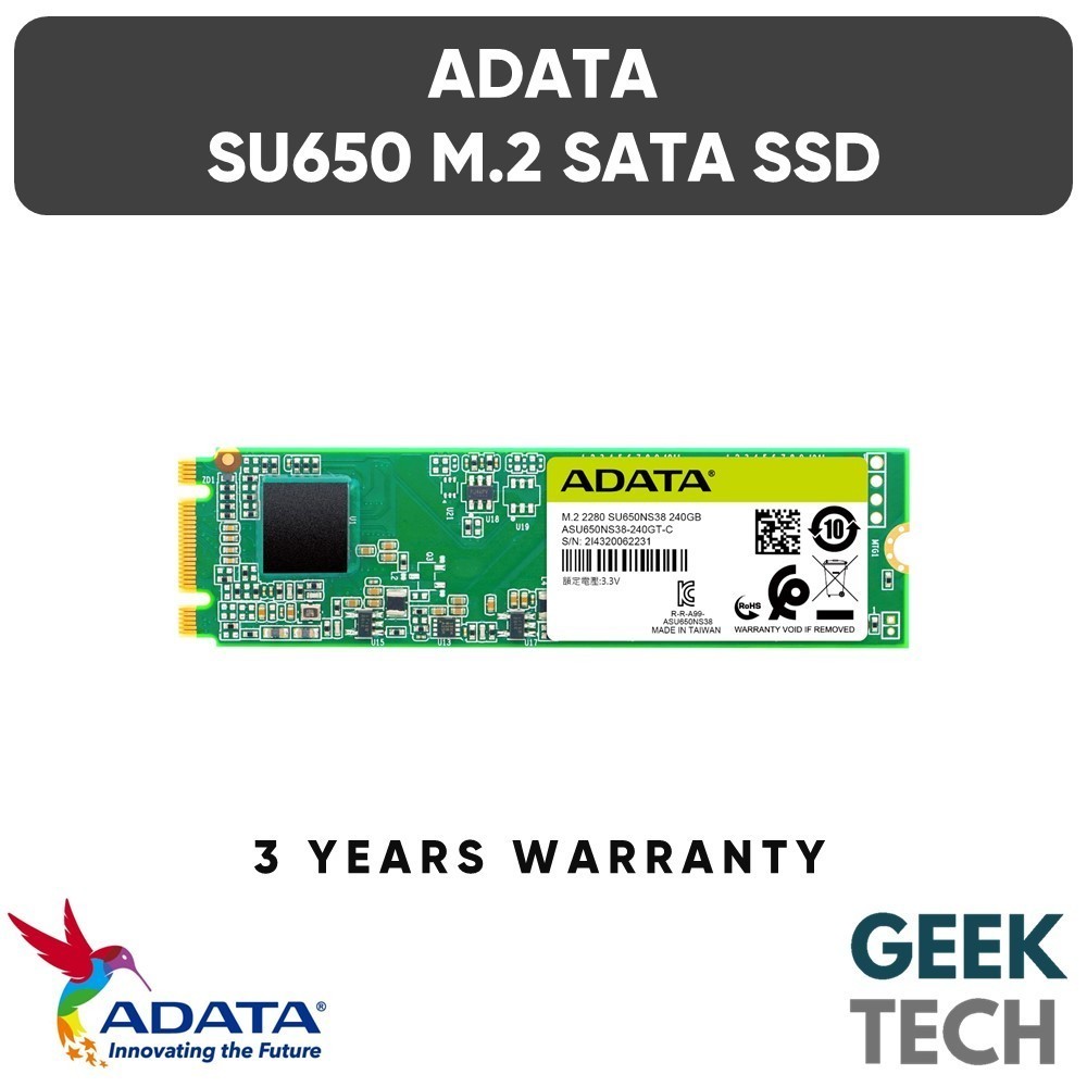 ADATA Ultimate SU650 M.2 2280 SATA III SSD Solid State Drive 256GB ...