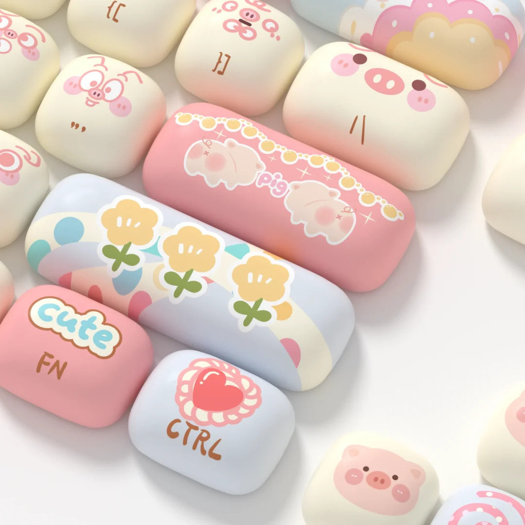 Piggy Party Tofu Keycap MOG Profile 139 Keys PBT Five-sided Dye ...