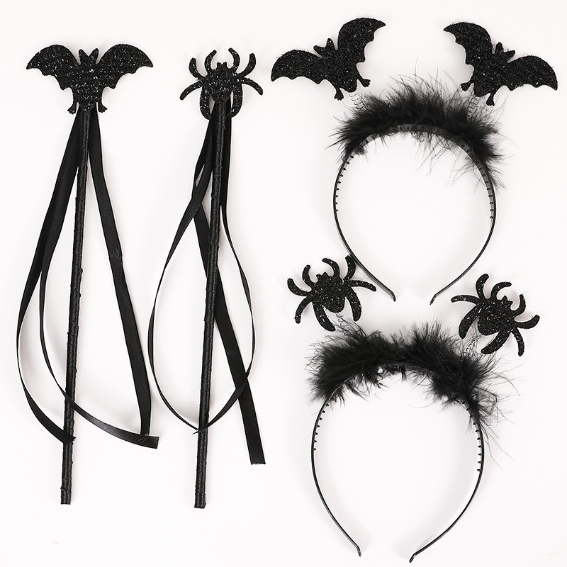 Halloween Bat Magic Wand Set Spider Headband Party Costume Children's ...