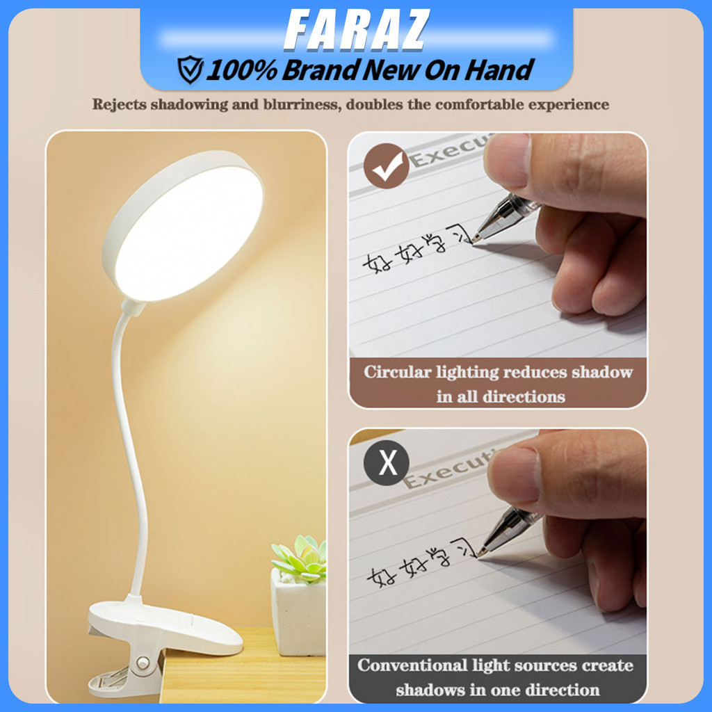 Flexible Gooseneck Touch Dimming Table Lamp Clip On Lamp Study Desk ...