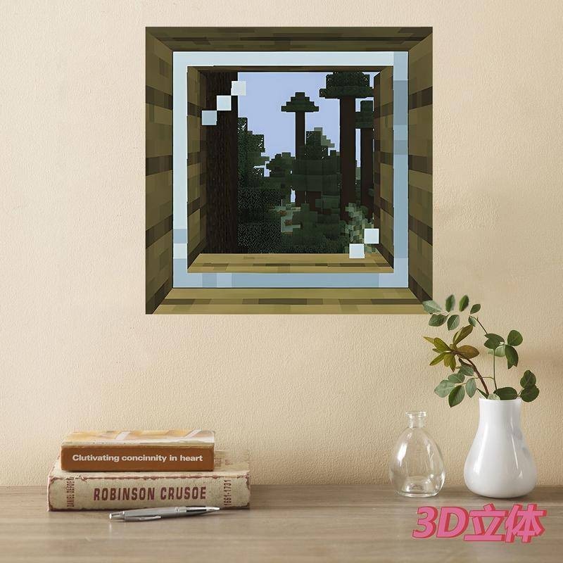 Minecraft 3D Wall Poster Steve Design Self Adhesive Anime Wallpaper for ...