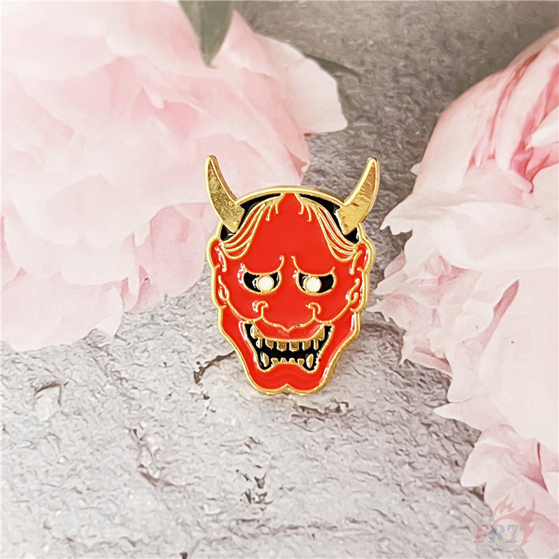 Japanese Warrior with Ghost Face - Hannya Brooches ★ 1Pc Vintage ...