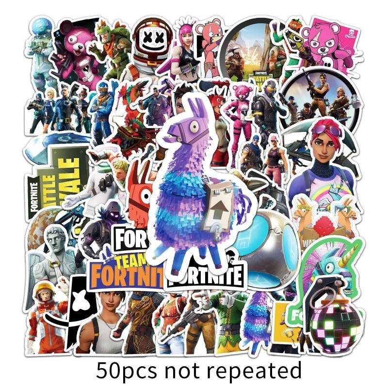 Z&M 50Pcs/Set Fortnite Stickers Waterproof Stickers Decal for Toys ...