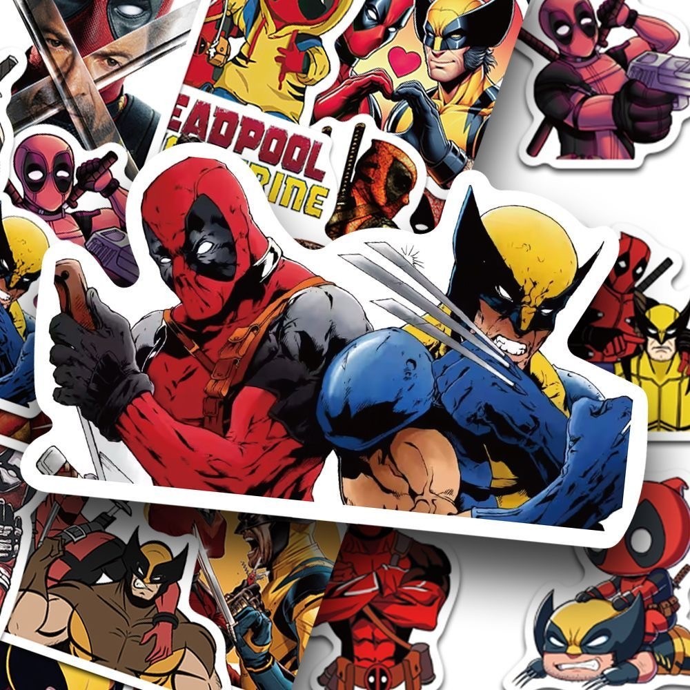 50PCS The Avengers Deadpool 3 Super Hero Stickers Deadpool Wolverine ...