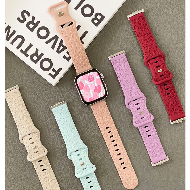 Silicone Strap for Huawei Watch Fit 3 Leopard Engraved Sport Band Women ...