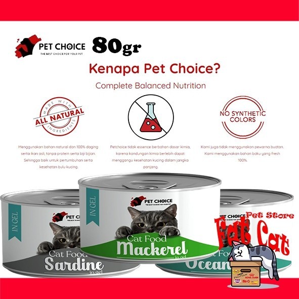 Pet Choice Cans Adult Cans 80gr Cat Wet Food | Shopee Philippines