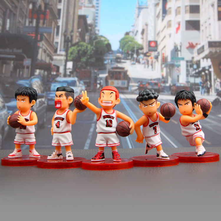 Slam Dunk Chibi Figure 5pcs/Set Sakuragi Rukawa Kaede Miyagi Ryota ...