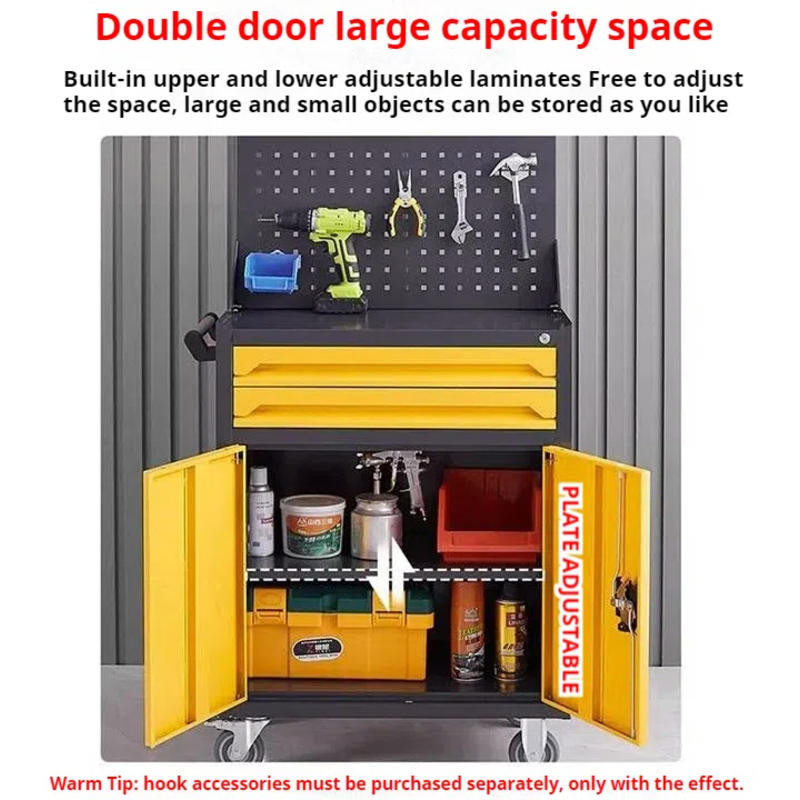 Auto repair tool cart drawer hardware with wheels, manual push box, low ...