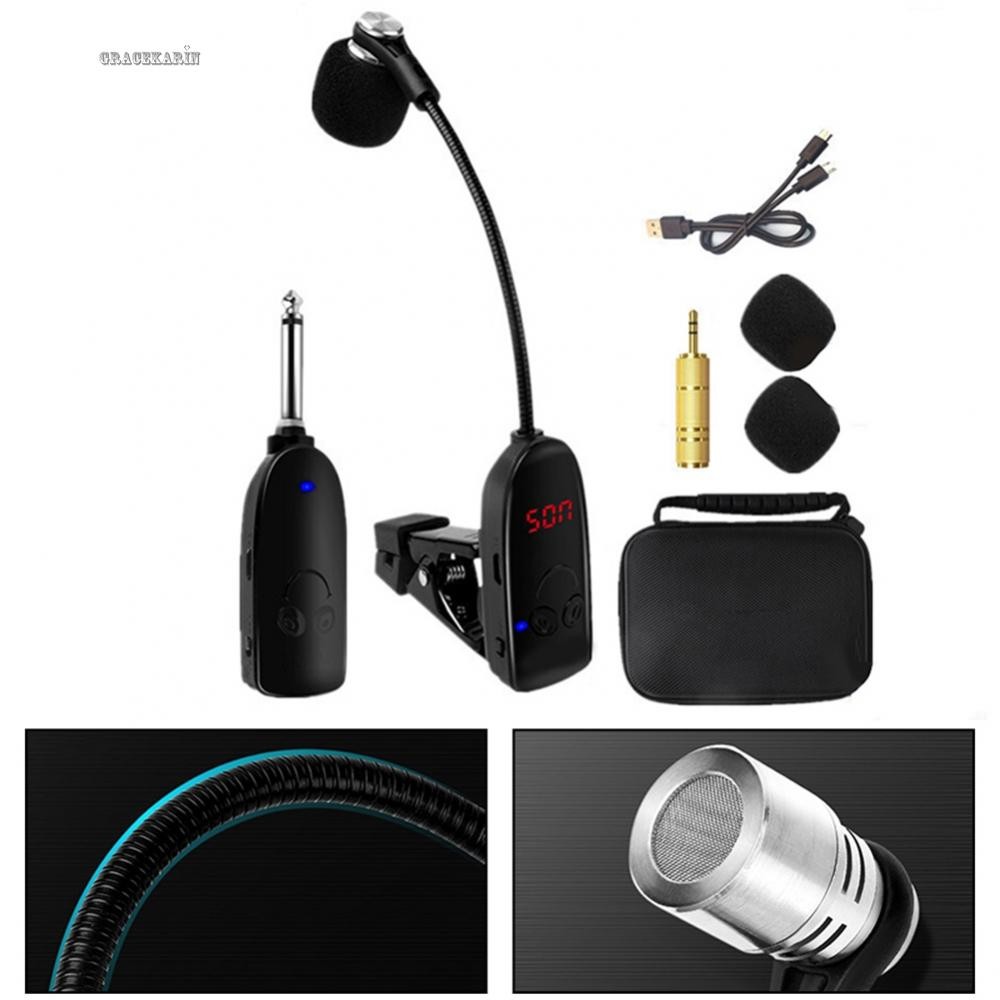 For Saxophone Trumpet Sax Wireless Mic System with Enlarged Capacitor ...