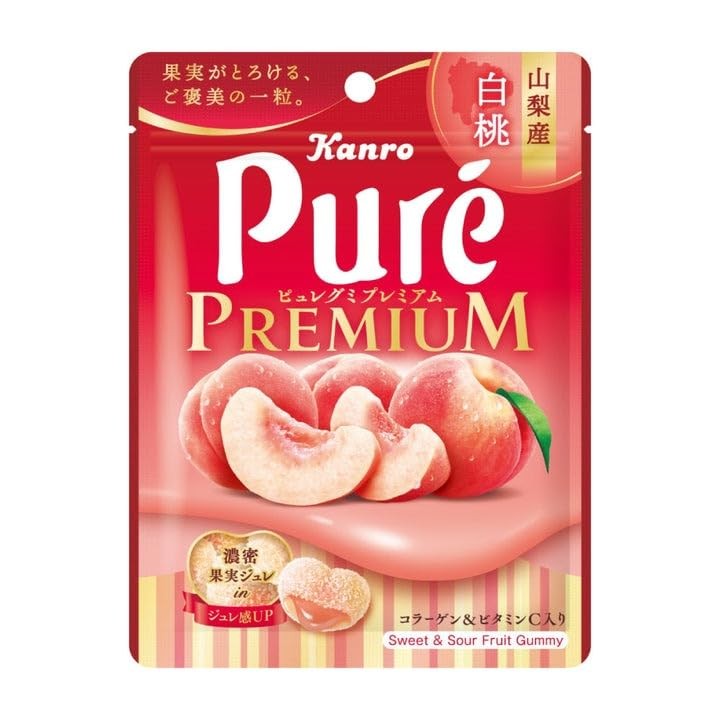 Kanro Pure Gummy Premium Yamanashi White Peach 54g x 10 pieces | Shopee ...