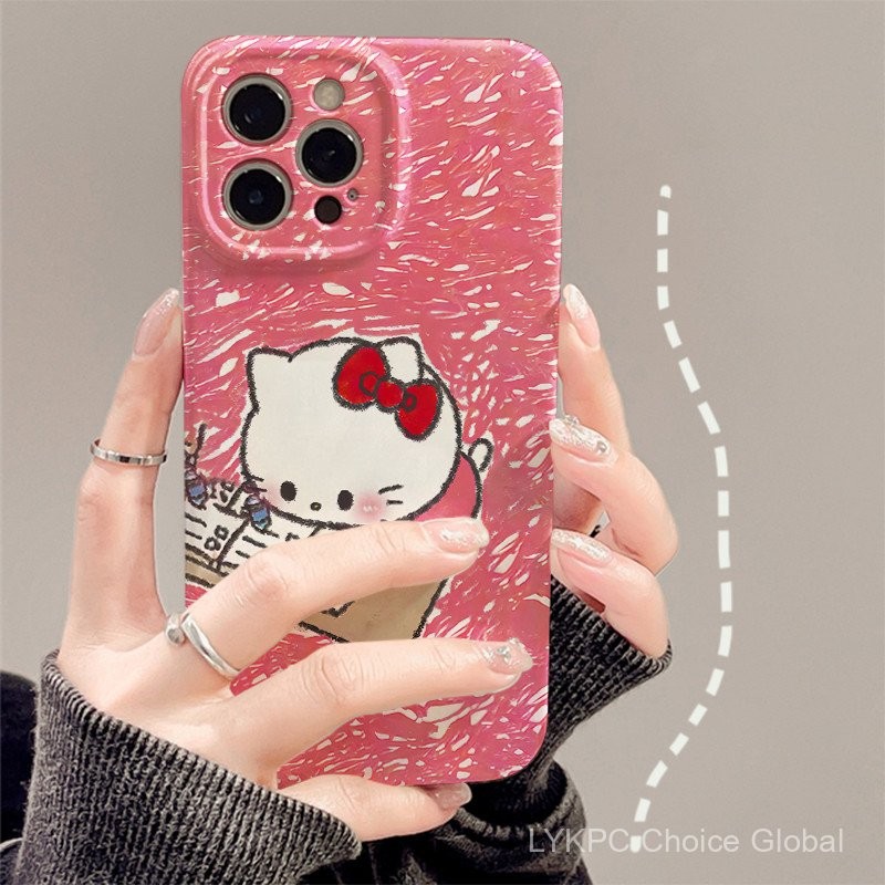 Hand-painted kitty cat Compatible For IPhone16 15 14 13 12 11 Pro Max X ...
