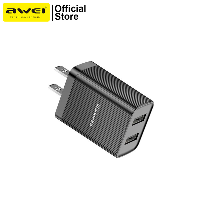 Awei C15-US Wall Charger 10W Dual USB Port Output Fast Charging Power ...