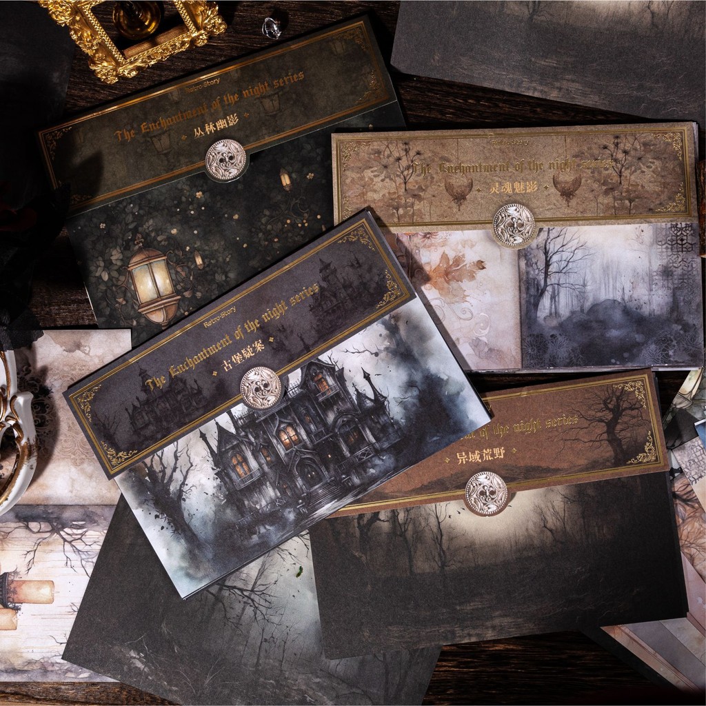 Retro Fantasy Castle Theme Material Paper Handbook Material Paper Night ...