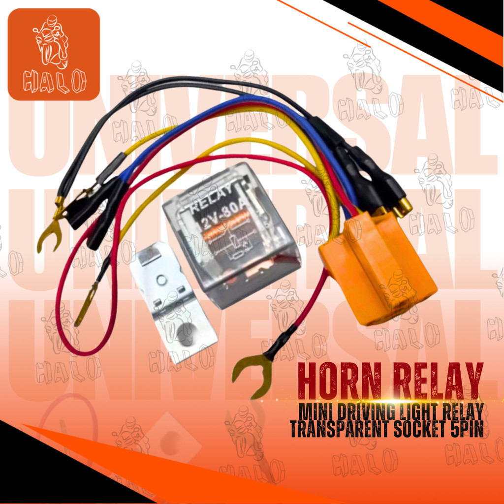 [HALO MOTORS] 5 PIN HORN RELAY SOCKET SET UNIVERSAL FOR MOTORCYCLE ...