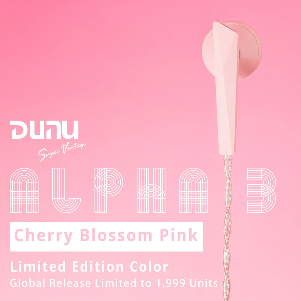 DUNU ALPHA 3 Limited Edition Cherry Blossom Pink 14.2mm Dynamic Driver ...