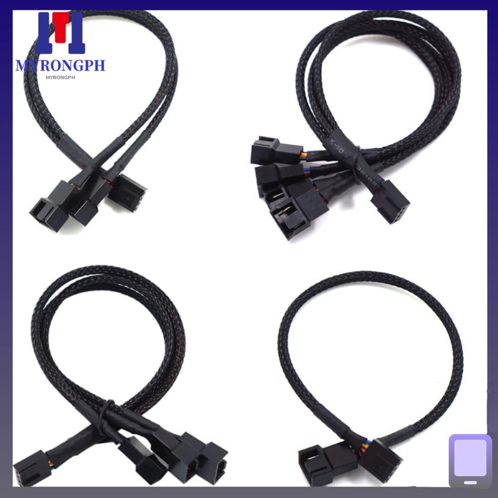 MYRONGPH 4 Pin PWM Fan Cable, PVC Insulation Black Sleeved Extension ...