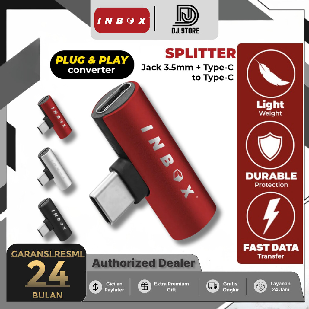 Splitter Speed Inbox TypeC 2in1 Audio Jack 3.5mm Connector and Charging ...