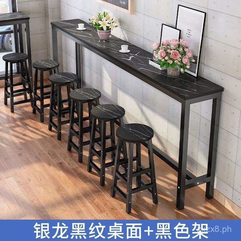 Bar Counter Milk Tea Shop Table and Chair Set Combination Simple Home ...