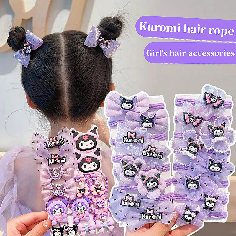 18pcs Set Kawaii Sanrio Hair Ties Anime Hair Ring Ornaments Cinnamoroll ...