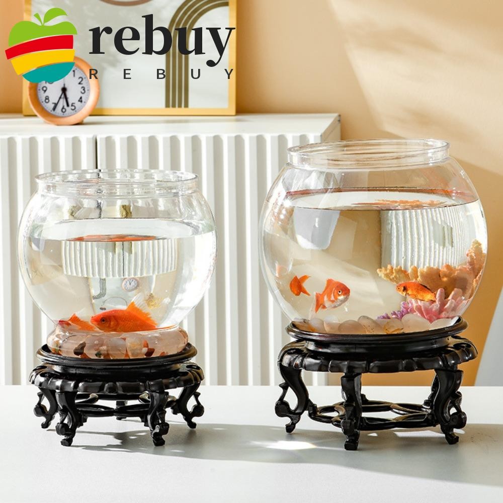 REBUY Transparent Round Fish Tank, Clear Plastic Fish Bowl, Good View ...