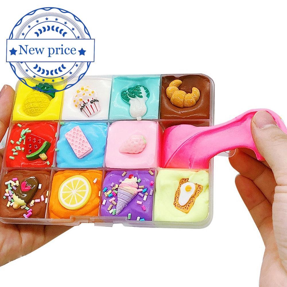 12-color Slime Set Cotton Mud Color Matching Fruit Toy Clay Animal Diy ...