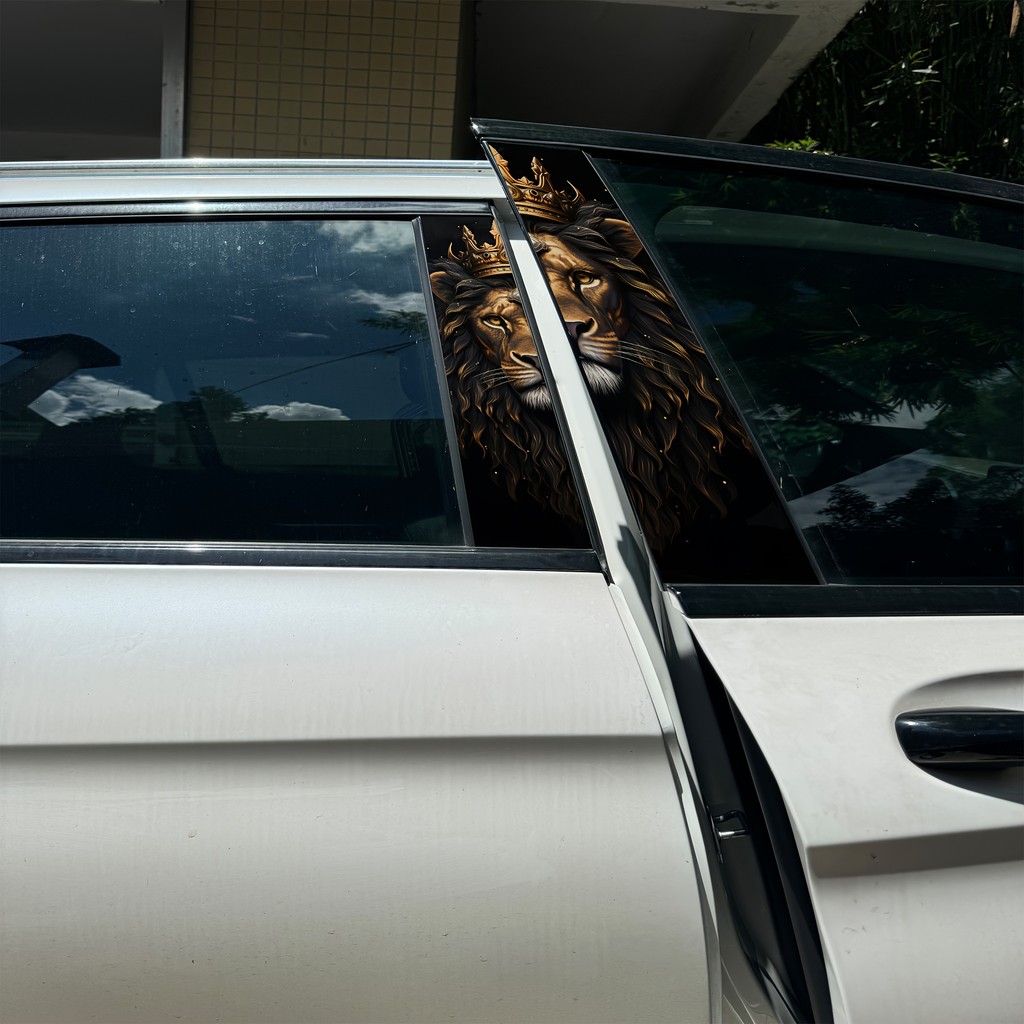 2pcs Vibrant Lion Car sticker Car Door Center Column Pillar sticker Car ...